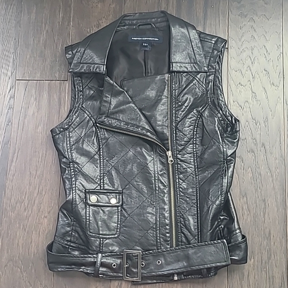 French Connection | Tops | French Connection Black Leather Jacket ...